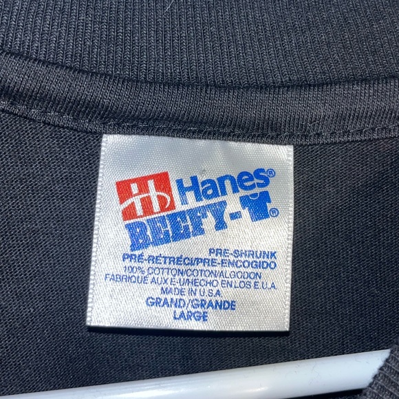 Hanes | Tops | Vintage 993 Hanes Beefy Tshirt Black Pre Shrunk Tee New Made In Usa Cultural ...
